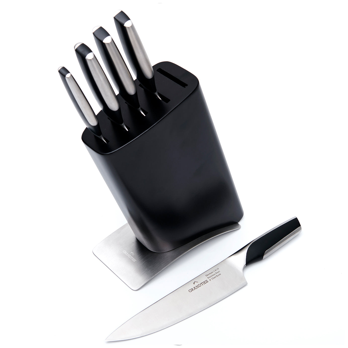 7-piece Knife Set with Wooden Block - 1.4116 German Stainless Steel ...